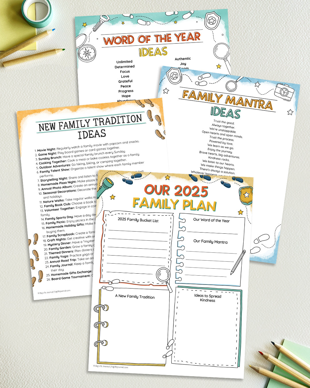 2025 New Year Kit Bundle PDF (ages 4-10 and 11+) – Big Life Journal